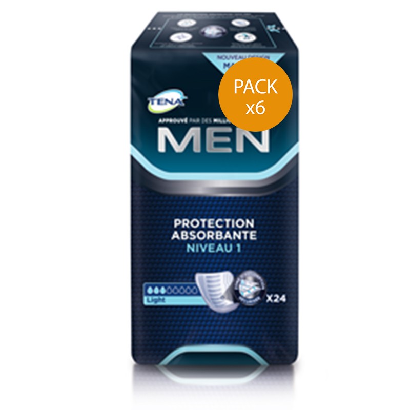 Protection urinaire homme - TENA Men Niveau 1 - Pack 6 sachets| SENEA