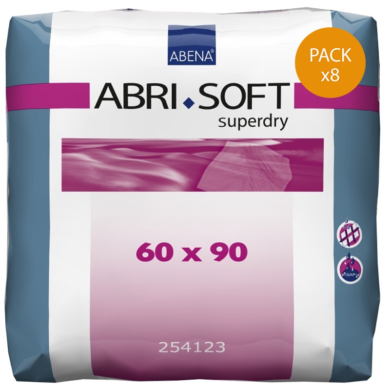 Alèse jetable - AbriSoft SuperDry - 60x90 - Pack 8 sachets| SENEA|Liv. 24h