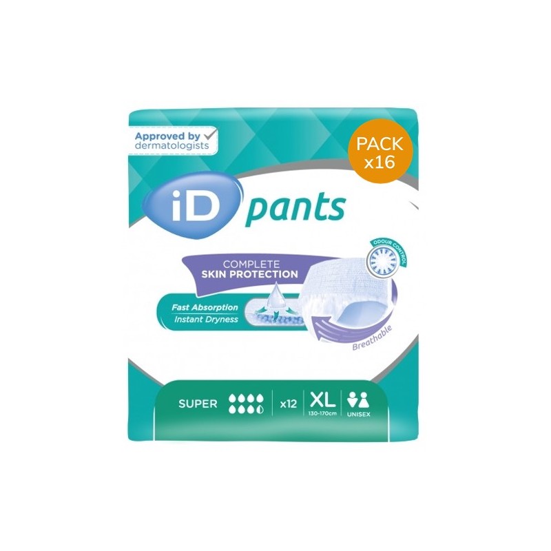 Couche Culotte Adulte - ID Pants XL Super - Pack de 16 sachets|SENEA
