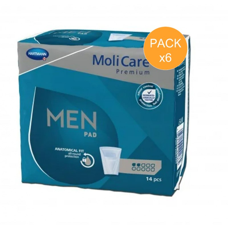 Protection urinaire homme - MoliCare Premium Men 2 gouttes - Pack de 6 ...