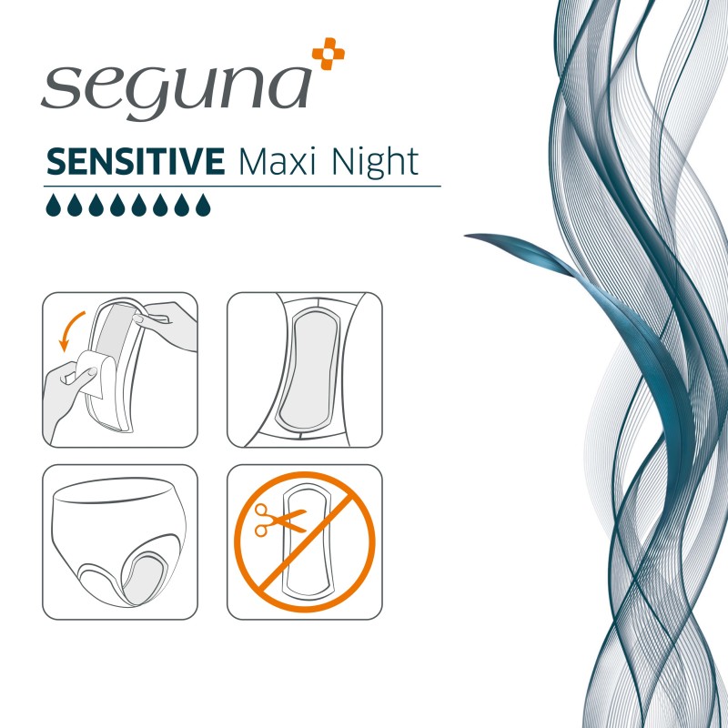 Seguna Sensitive Maxi Night - Pack de 4 sachets - Protection urinaire femme