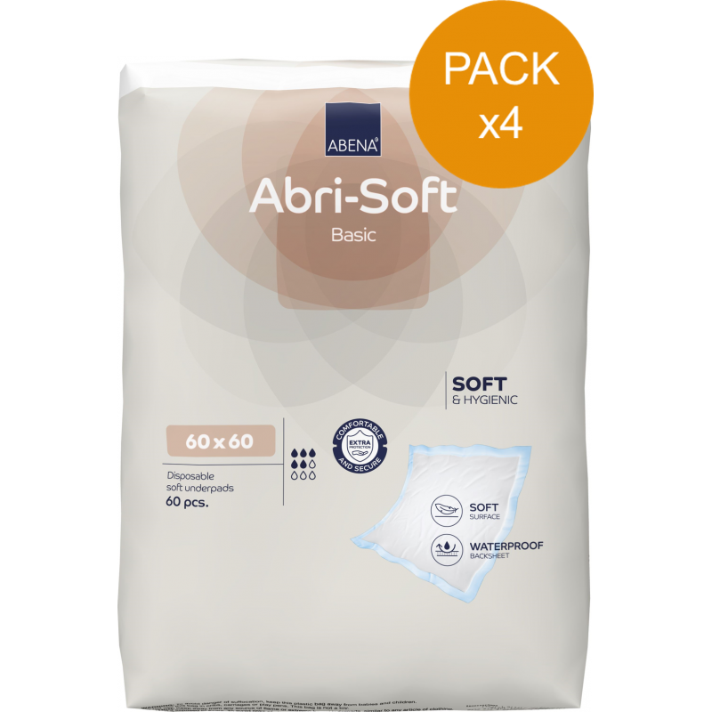 Alèse jetable Abri-Soft basic 60x60 - Pack de 4 sachets